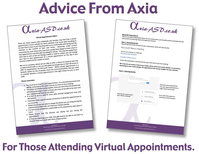 Advice From Axia For Those Attending Virtual Appointments - Axia ASD