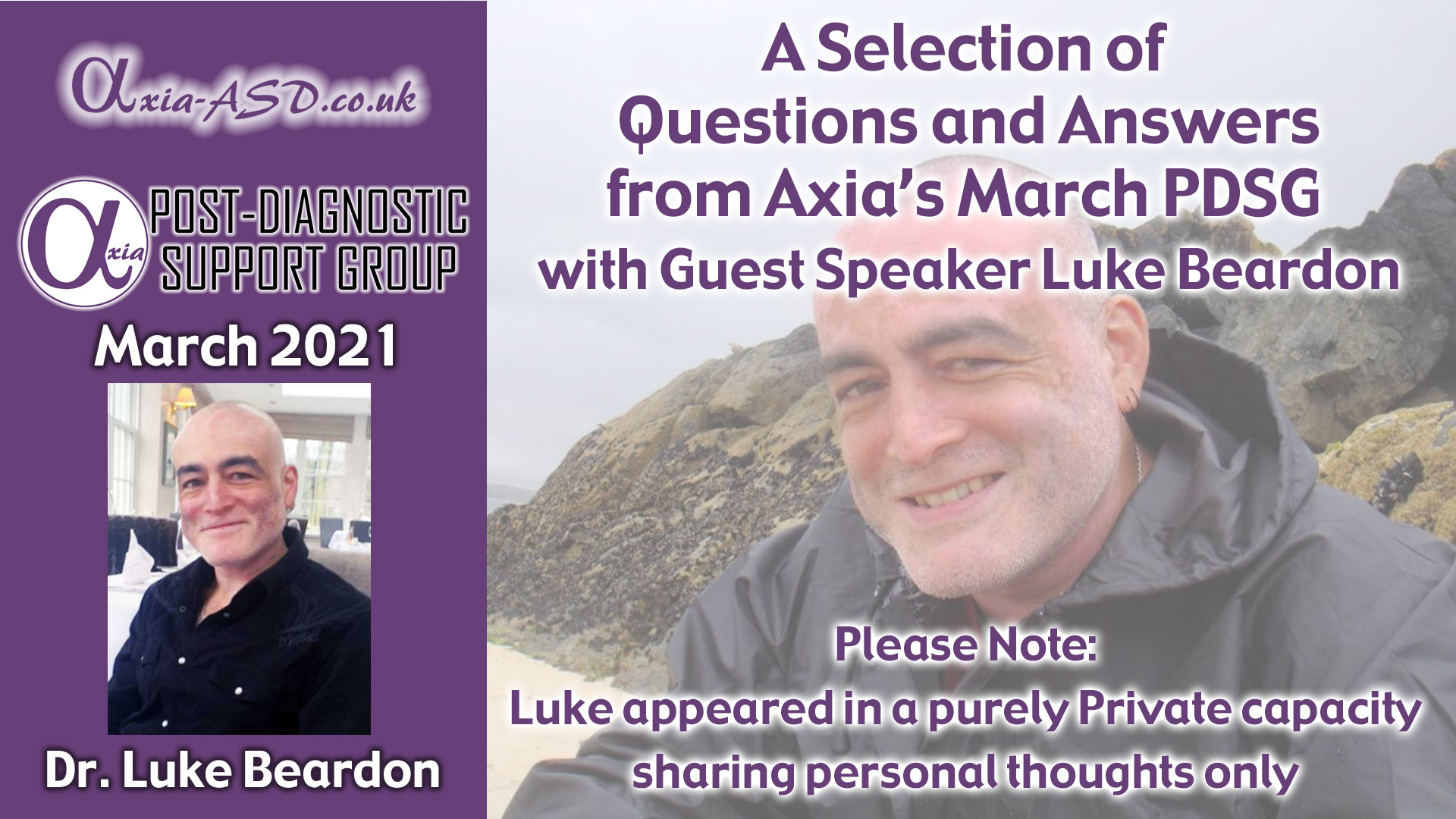 Axia ASD Virtual PDSG Q&A with Dr. Luke Beardon - March 2021 - Axia ASD