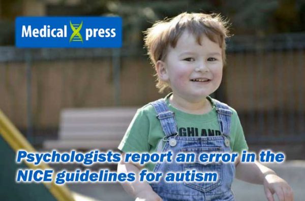 Psychologists report an error in the NICE guidelines for autism - Axia ASD